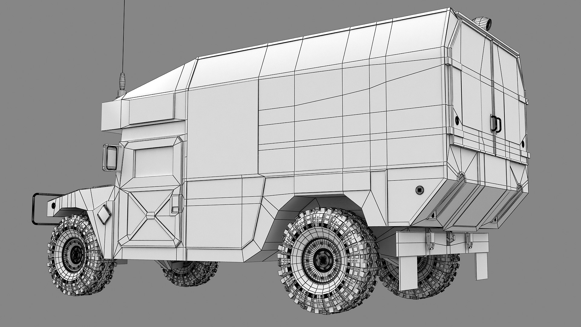 3D model Military Ambulance HMMWV M997 Low Poly - TurboSquid 1865236