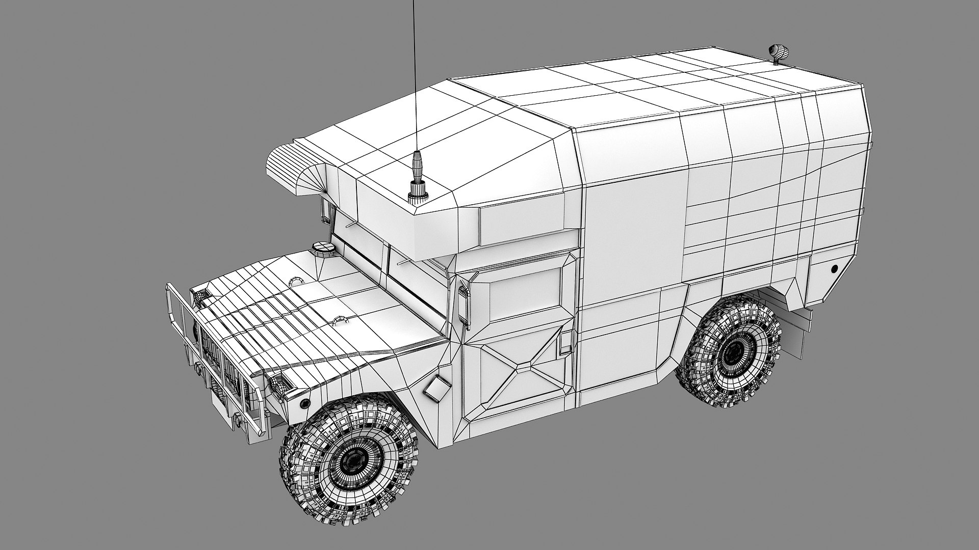 3D Model Military Ambulance HMMWV M997 Low Poly - TurboSquid 1865236