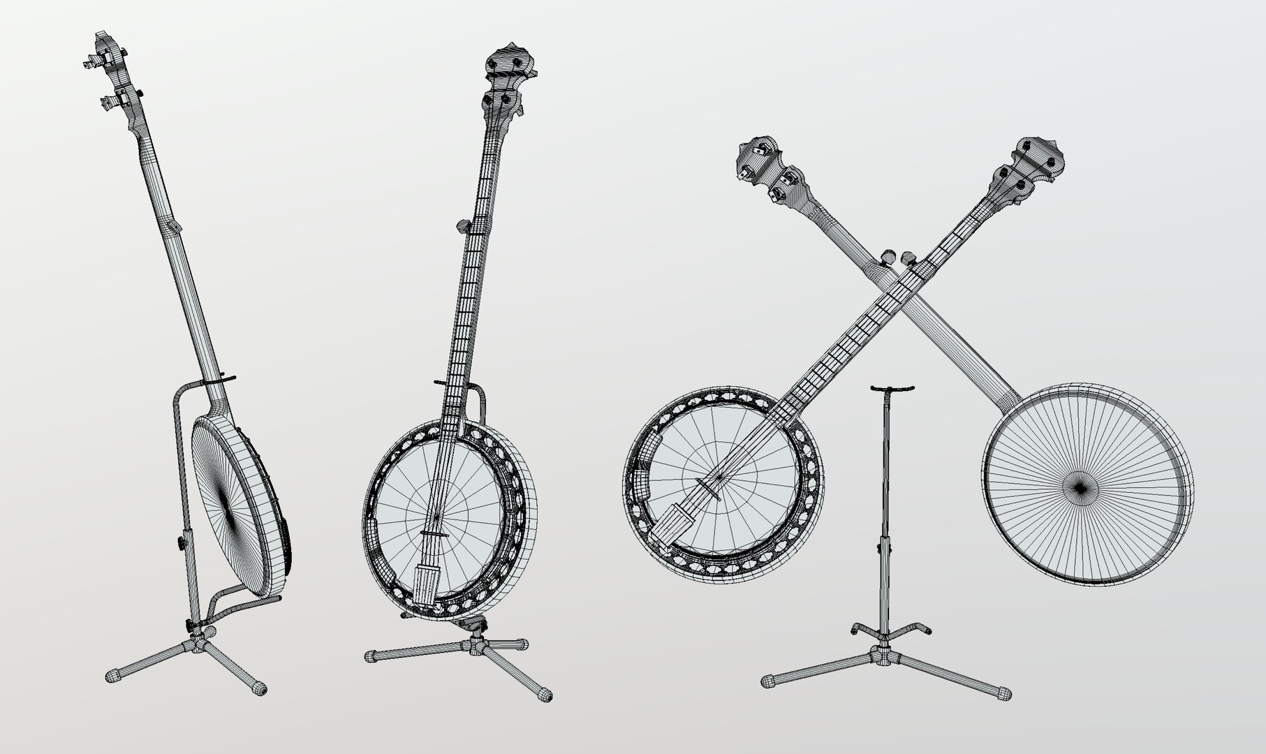 Banjo With Stand 3D Model - TurboSquid 2092609