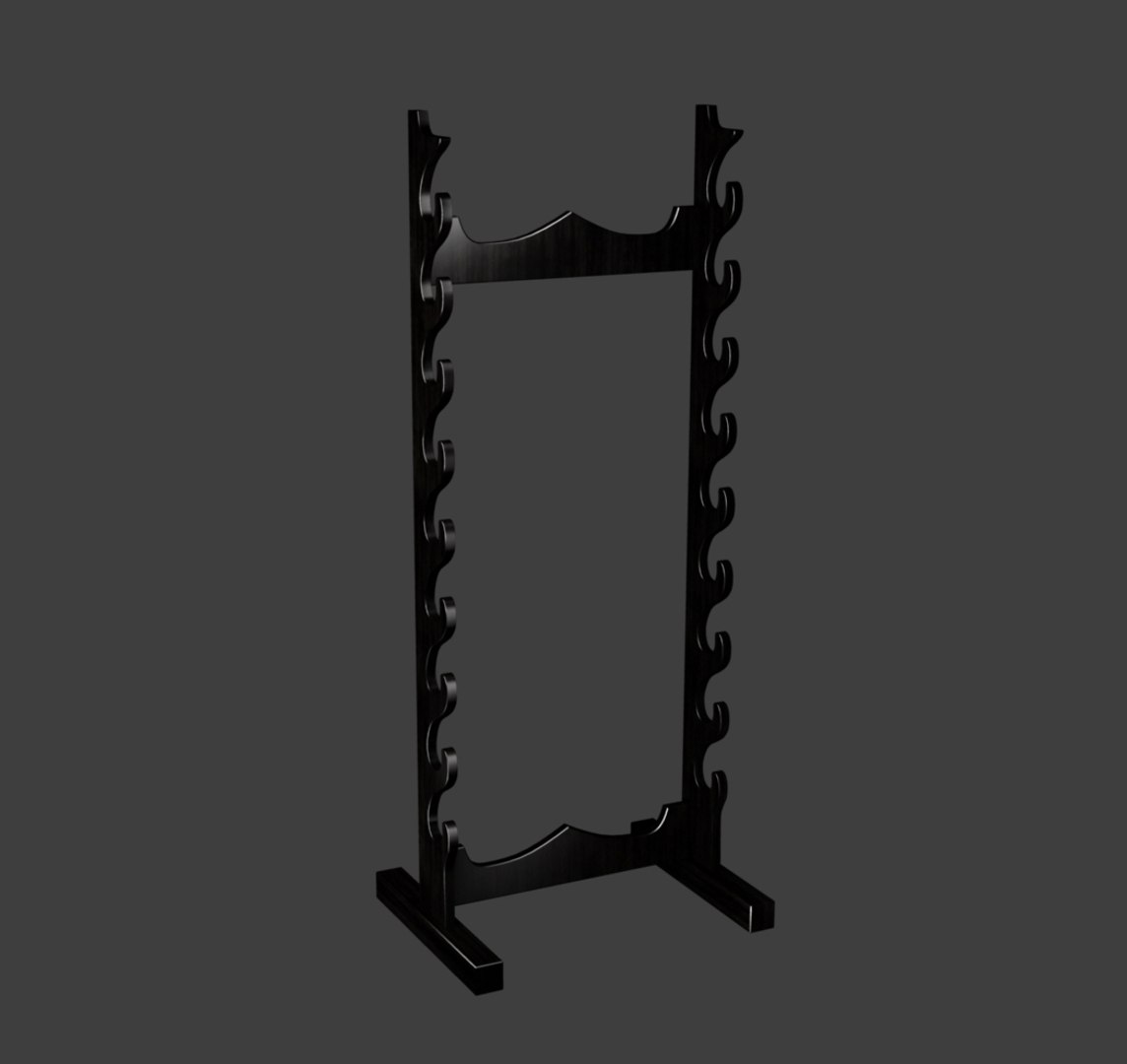 3D Japanese Weapon Stand - TurboSquid 1198017