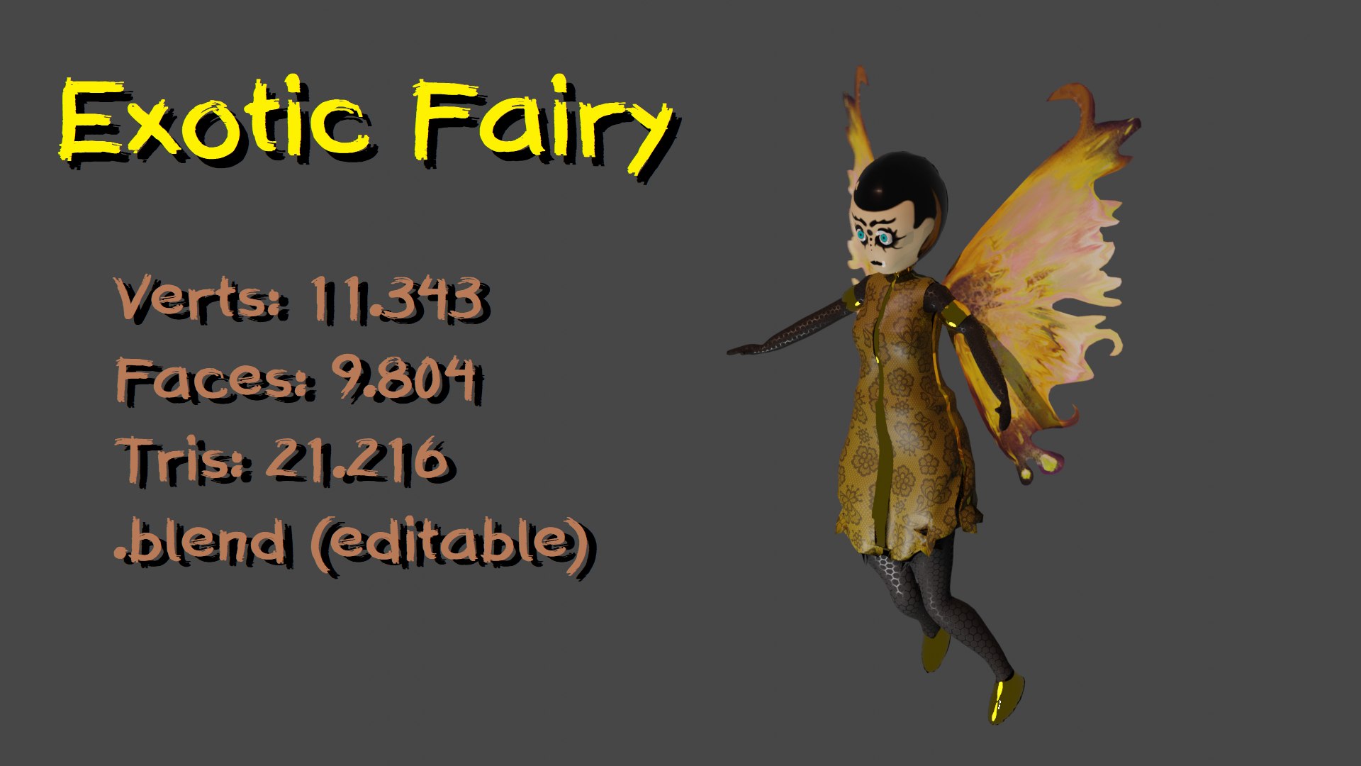 3D Exotic Fairy - TurboSquid 1821073