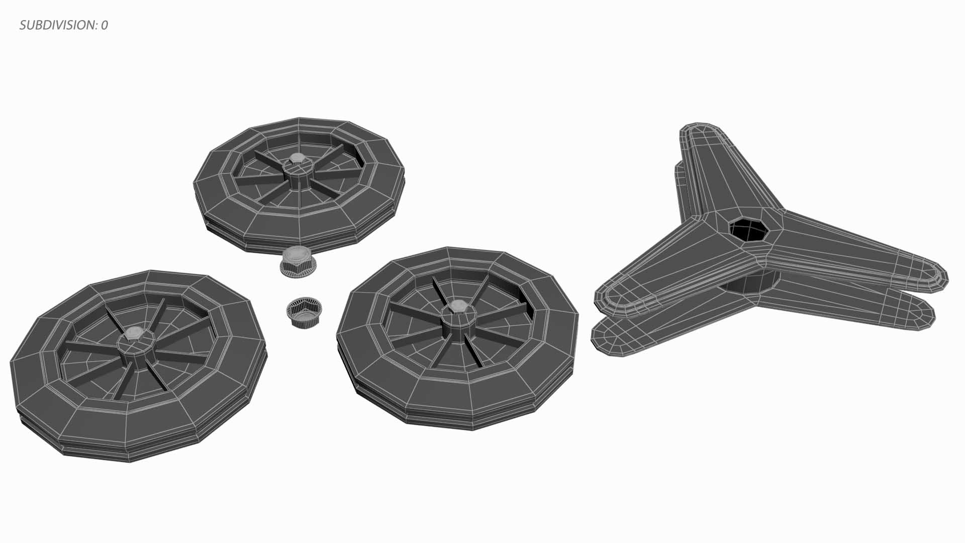 Triple Wheels Star 3D - TurboSquid 2073870