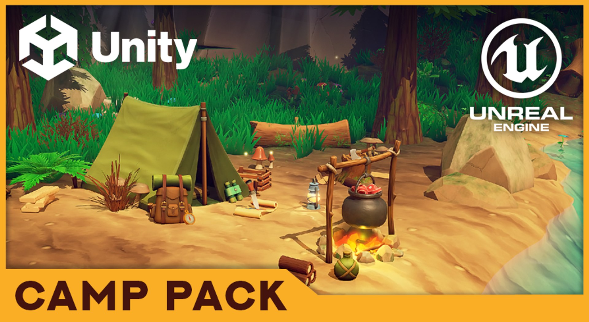 EMBERLIGHT - Stylized Camp Pack - Unreal and Unity Assets 3D model ...