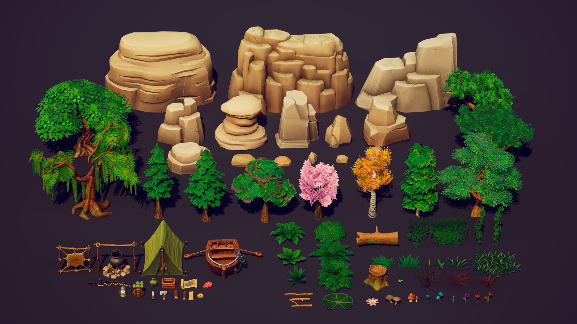 EMBERLIGHT - Stylized Camp Pack - Unreal And Unity Assets 3D Model ...