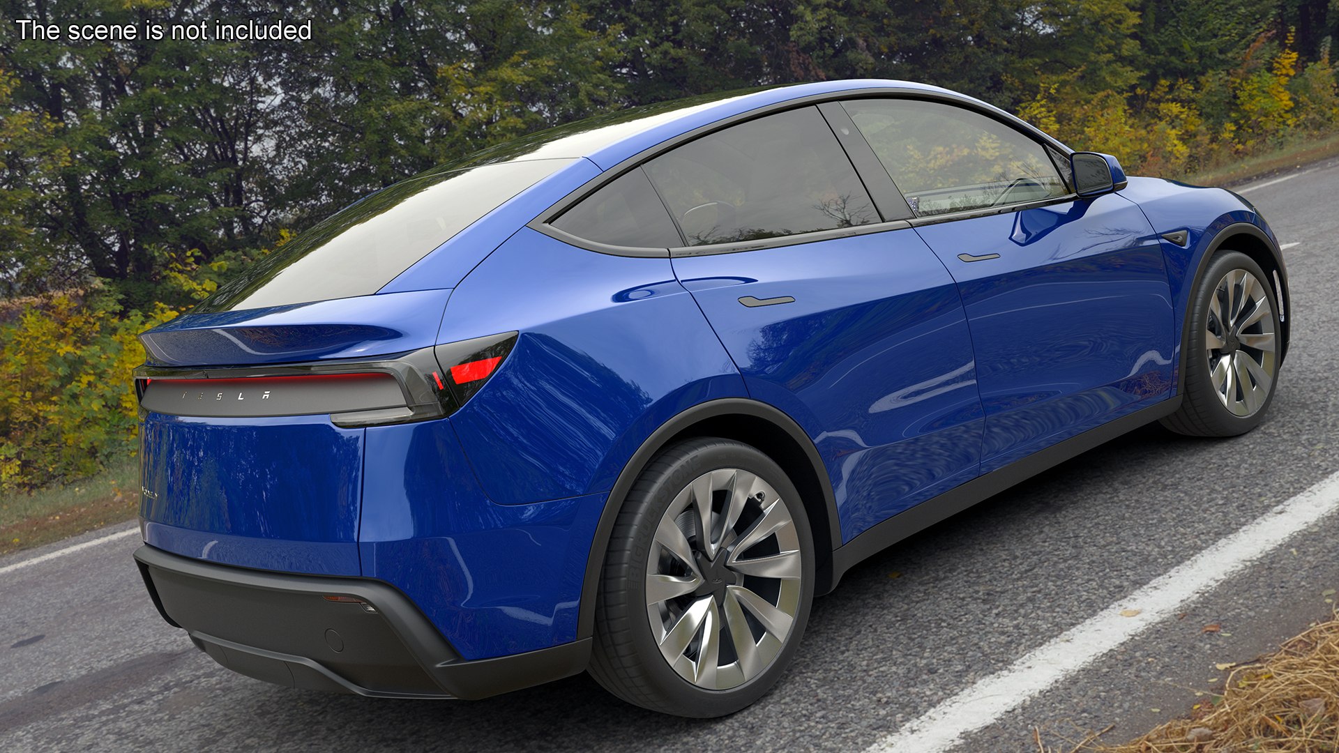 3D Blue Tesla Model Y Juniper 2025 Rigged For Cinema 4D Model ...