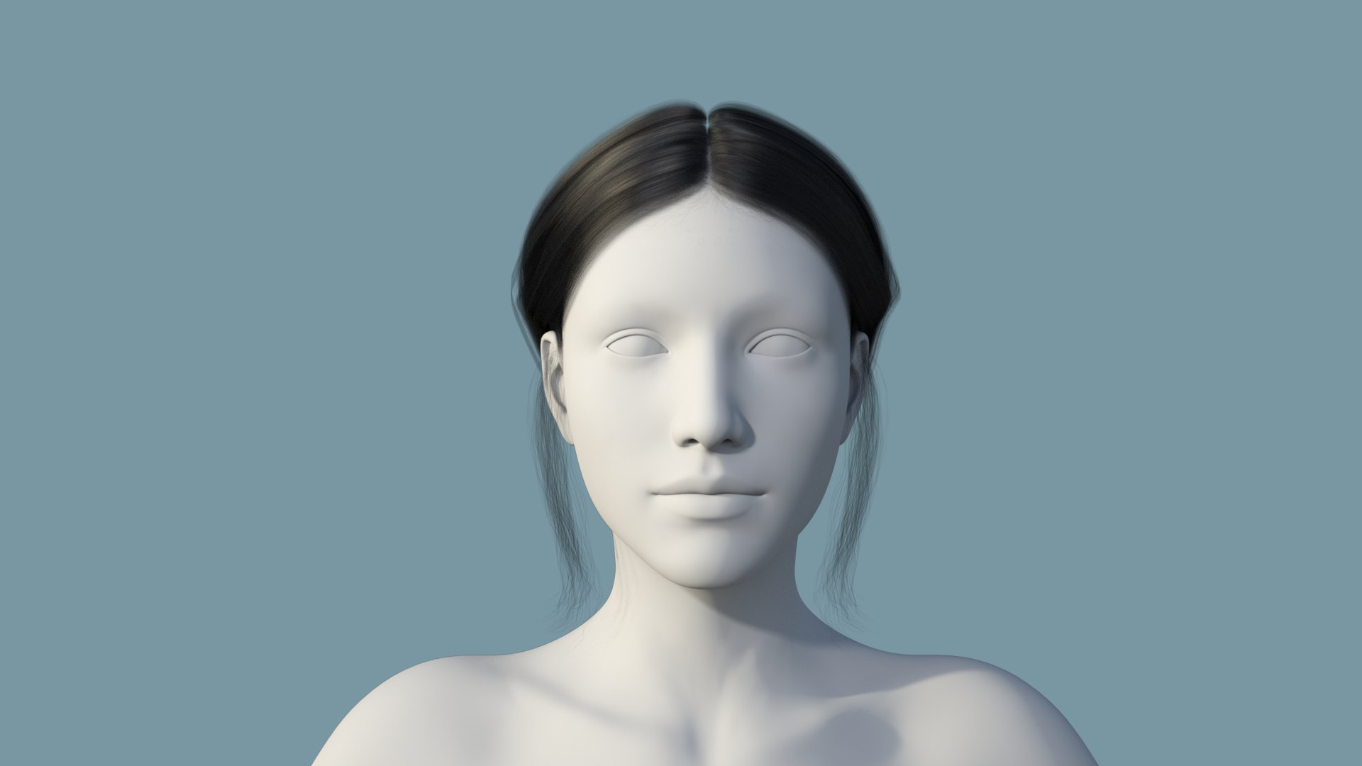 Realistic Female Polygon Black Hair 44 3D - TurboSquid 1767924