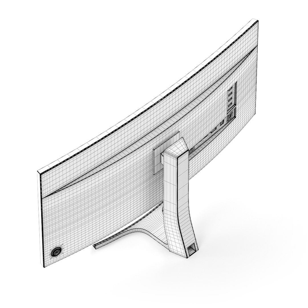 3d model of panoramic computer monitor