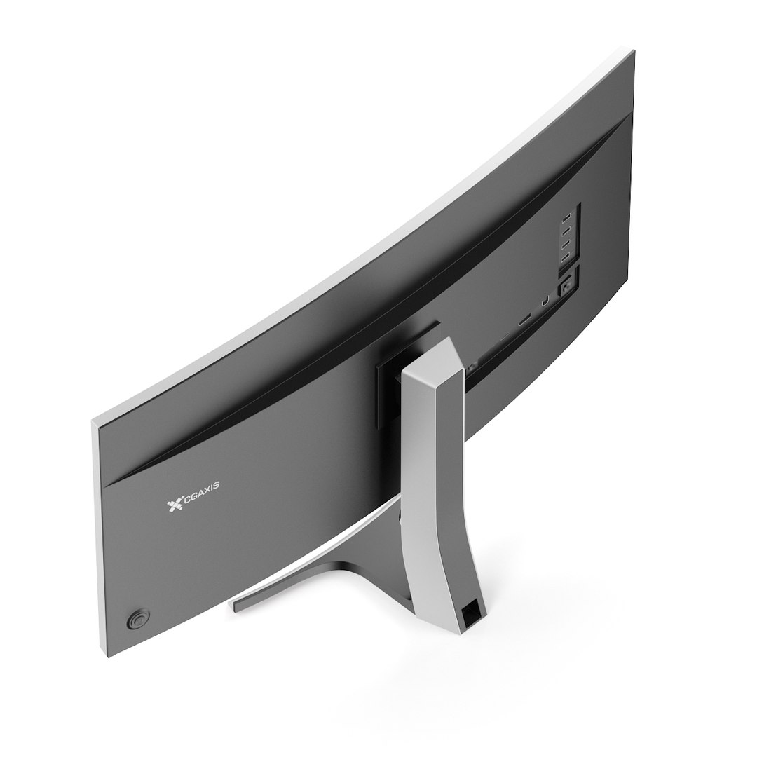 3d model of panoramic computer monitor