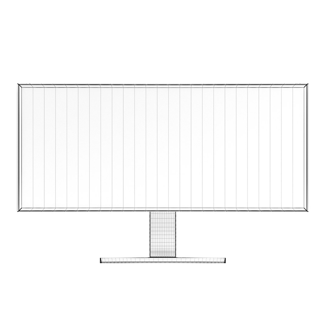 3d model of panoramic computer monitor
