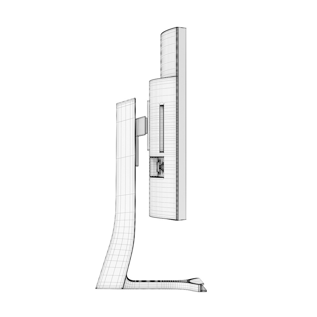 3d model of panoramic computer monitor