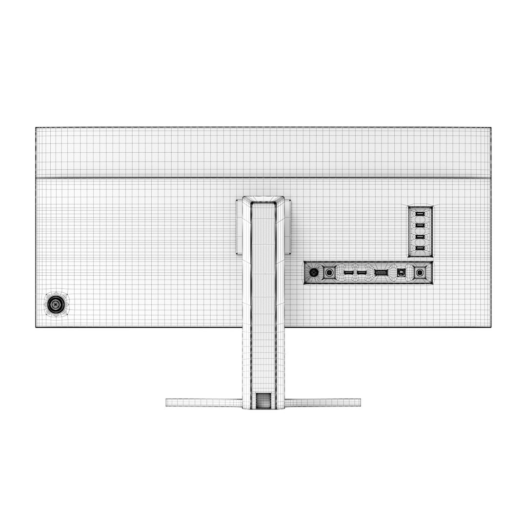 3d model of panoramic computer monitor