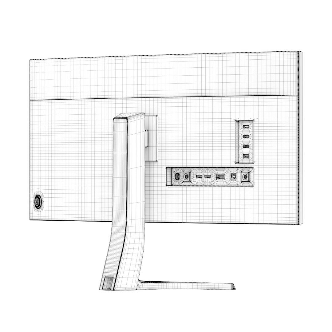 3d model of panoramic computer monitor