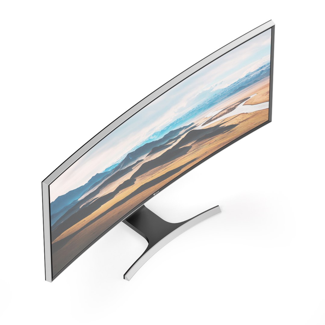 3d model of panoramic computer monitor