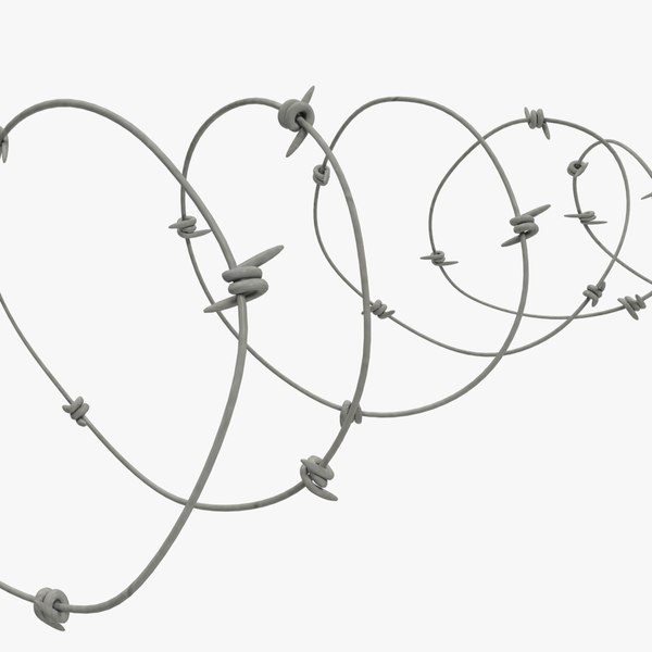 Barbed wire fence 3D model - TurboSquid 1270315