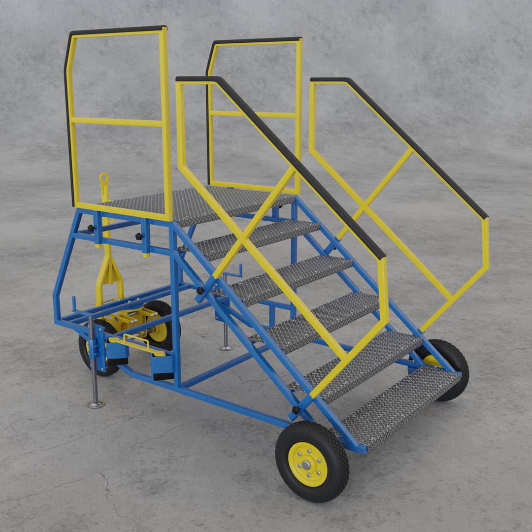 3D Industrial Step On Wheels - TurboSquid 2040539