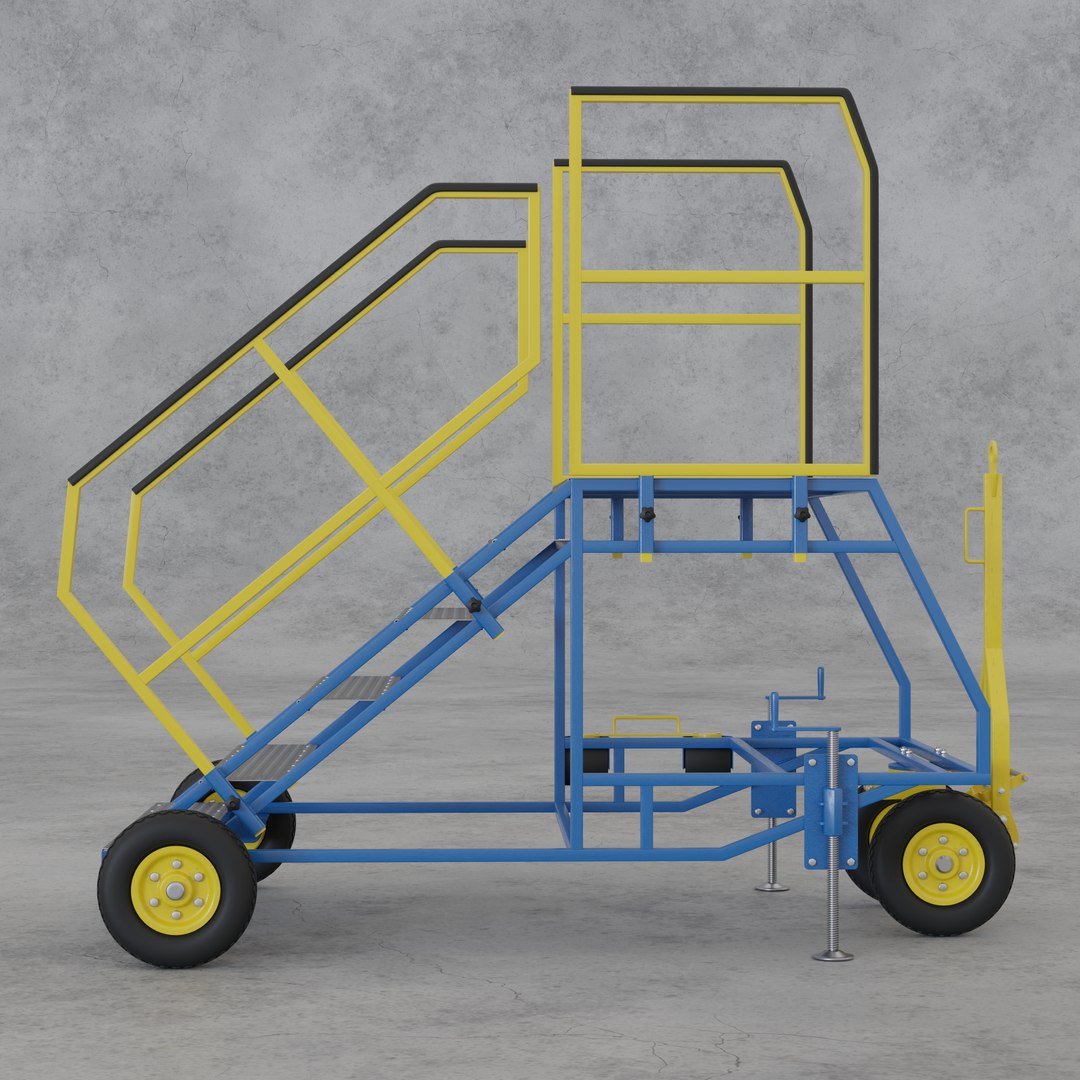 3D Industrial Step On Wheels - TurboSquid 2040539