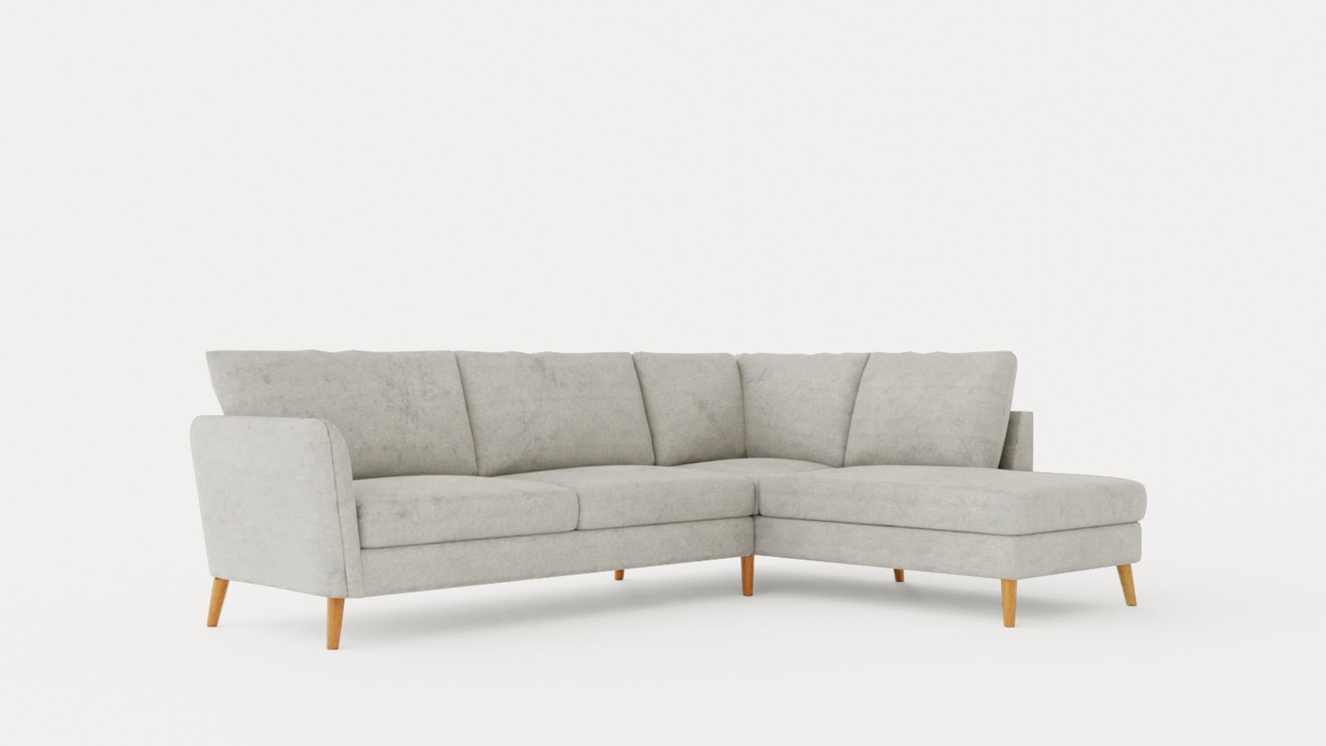 Trend Sofa 3 Seater With Chaise Lounge Right Light Gray Model ...
