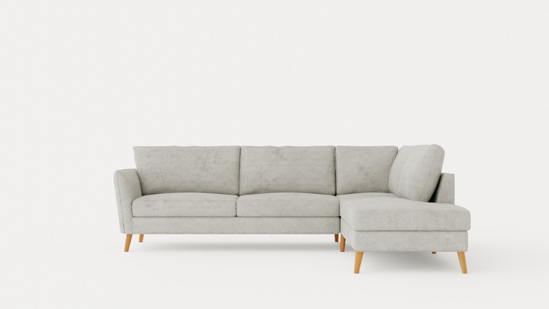 Trend Sofa 3 Seater With Chaise Lounge Right Light Gray Model ...