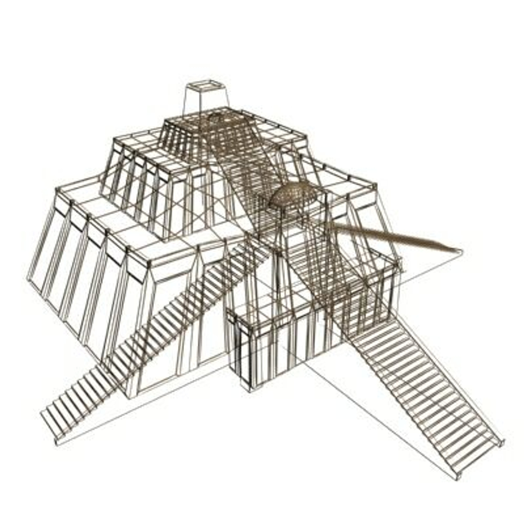 ancient structure zigurat 3d model