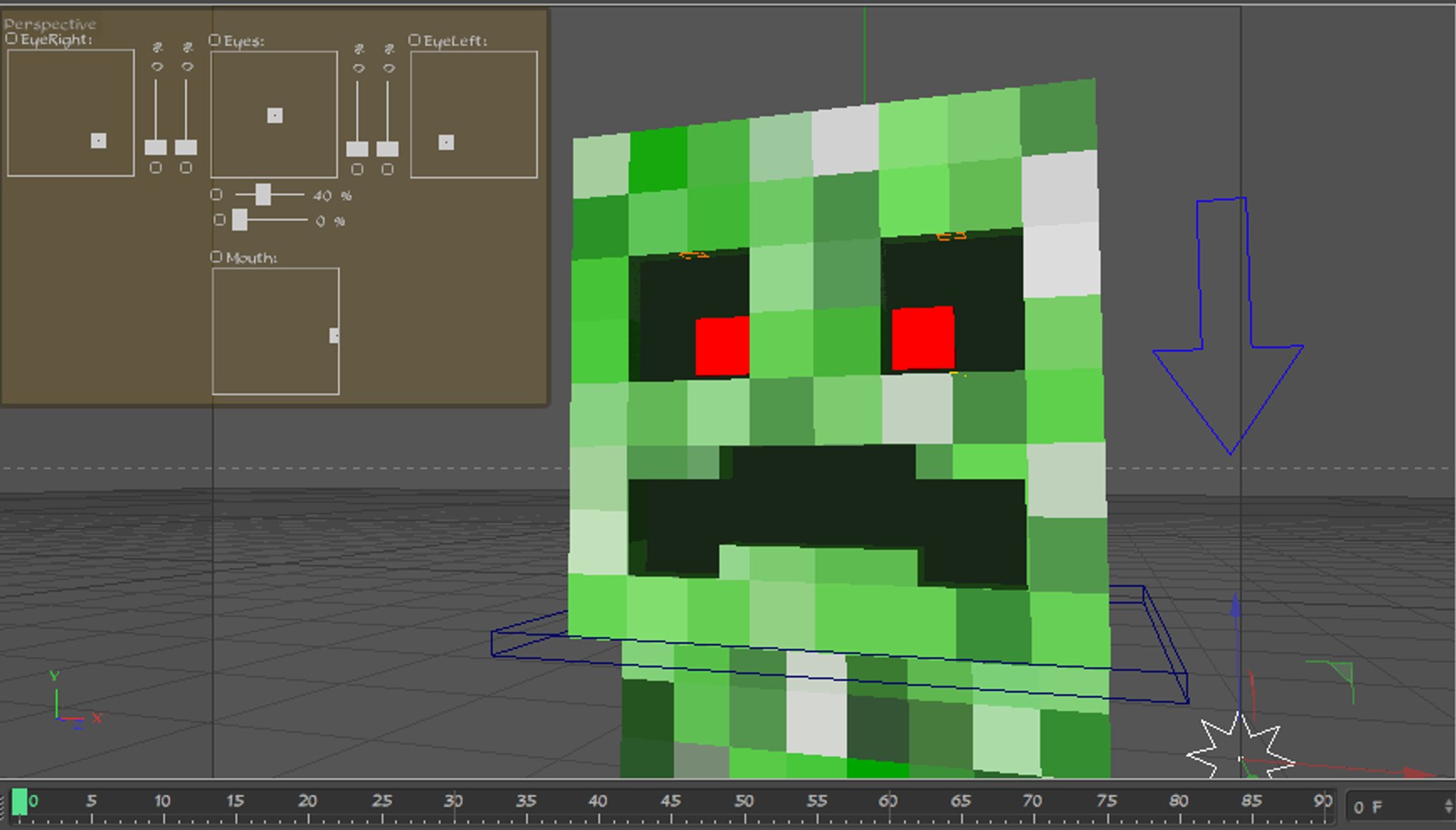 3d minecraft creeper rig model