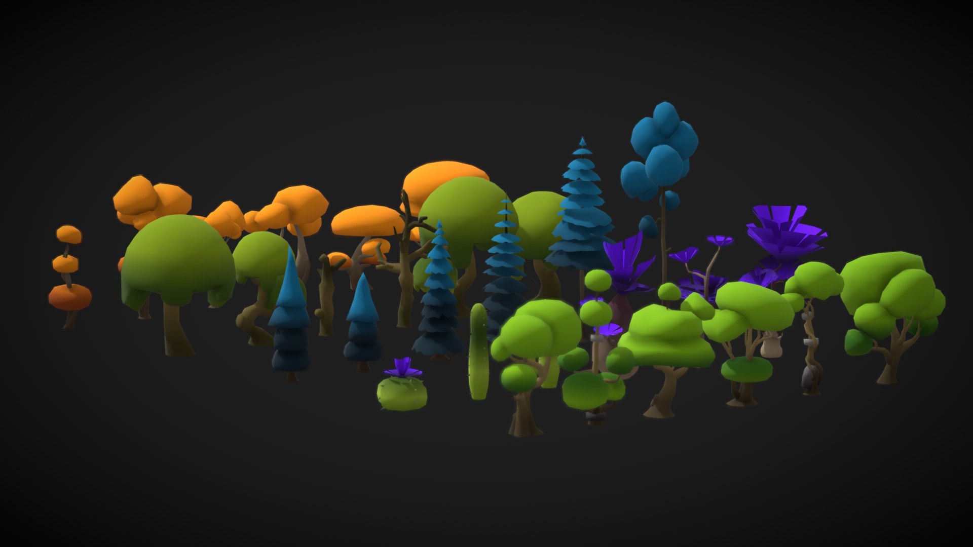 Stylized Tree Asset Collection Model - TurboSquid 2018595