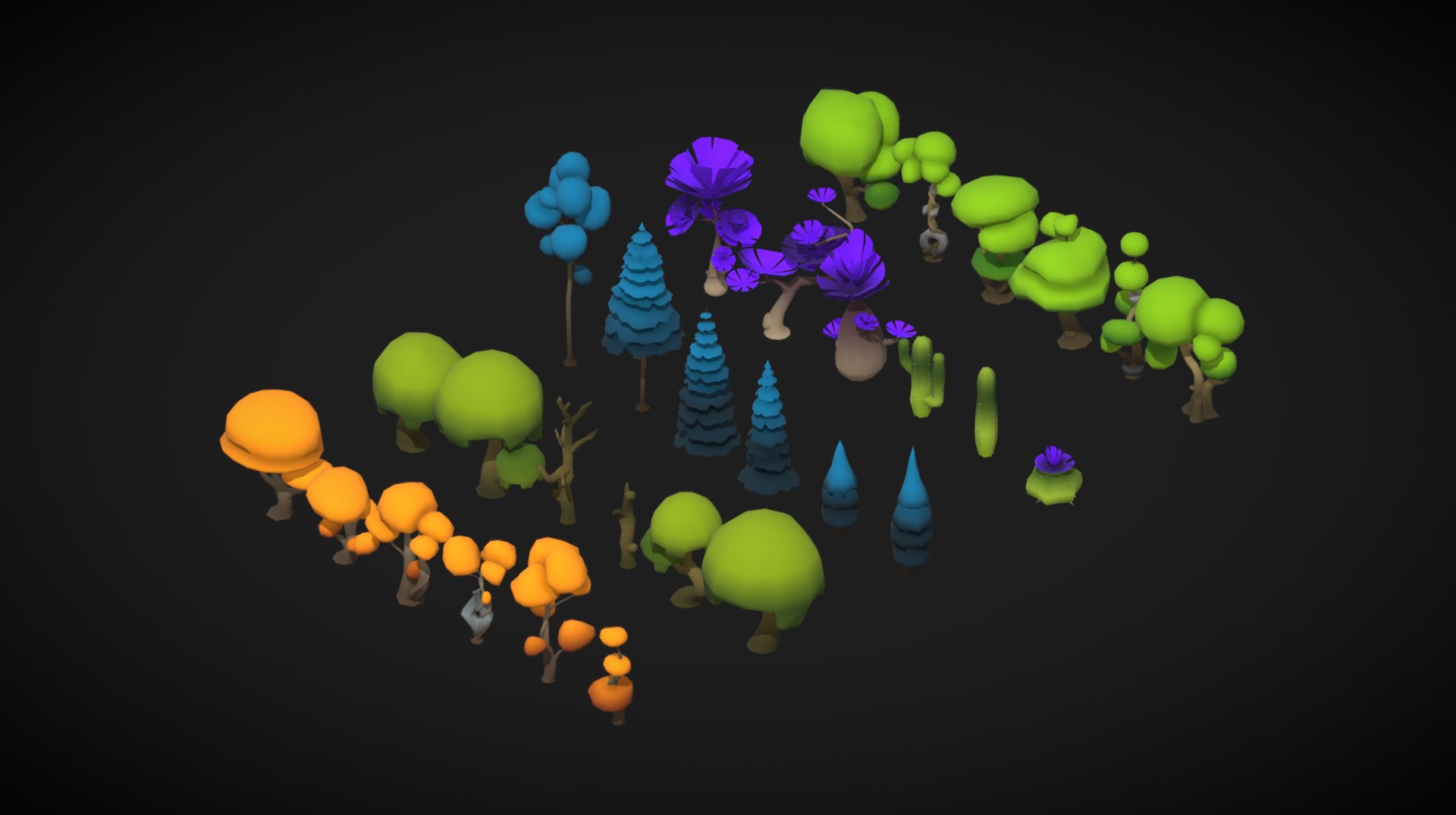 Stylized Tree Asset Collection Model - TurboSquid 2018595