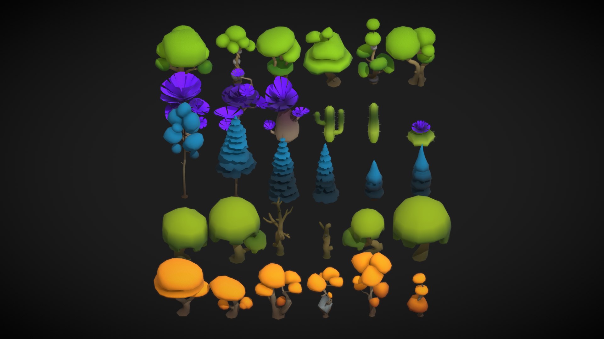 Stylized Tree Asset Collection Model - TurboSquid 2018595