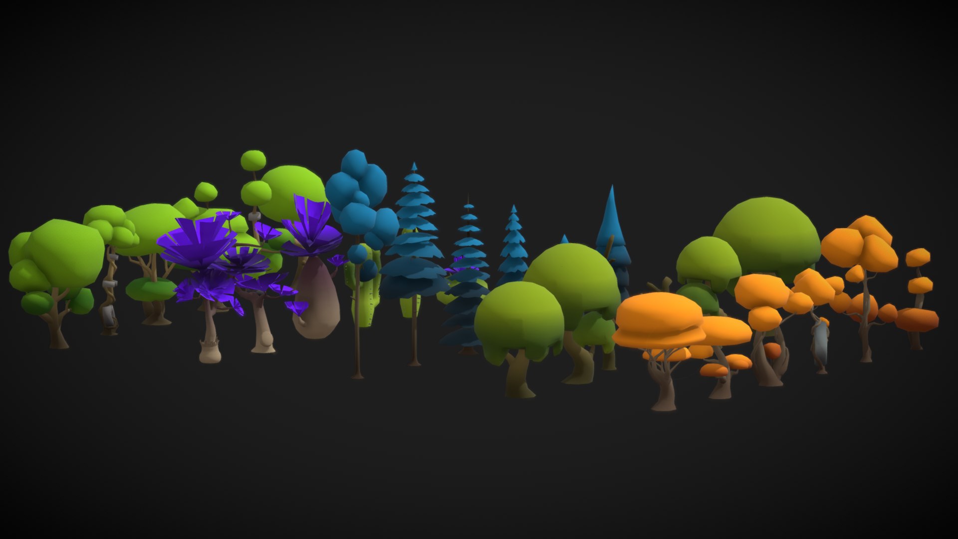 Stylized Tree Asset Collection Model - TurboSquid 2018595