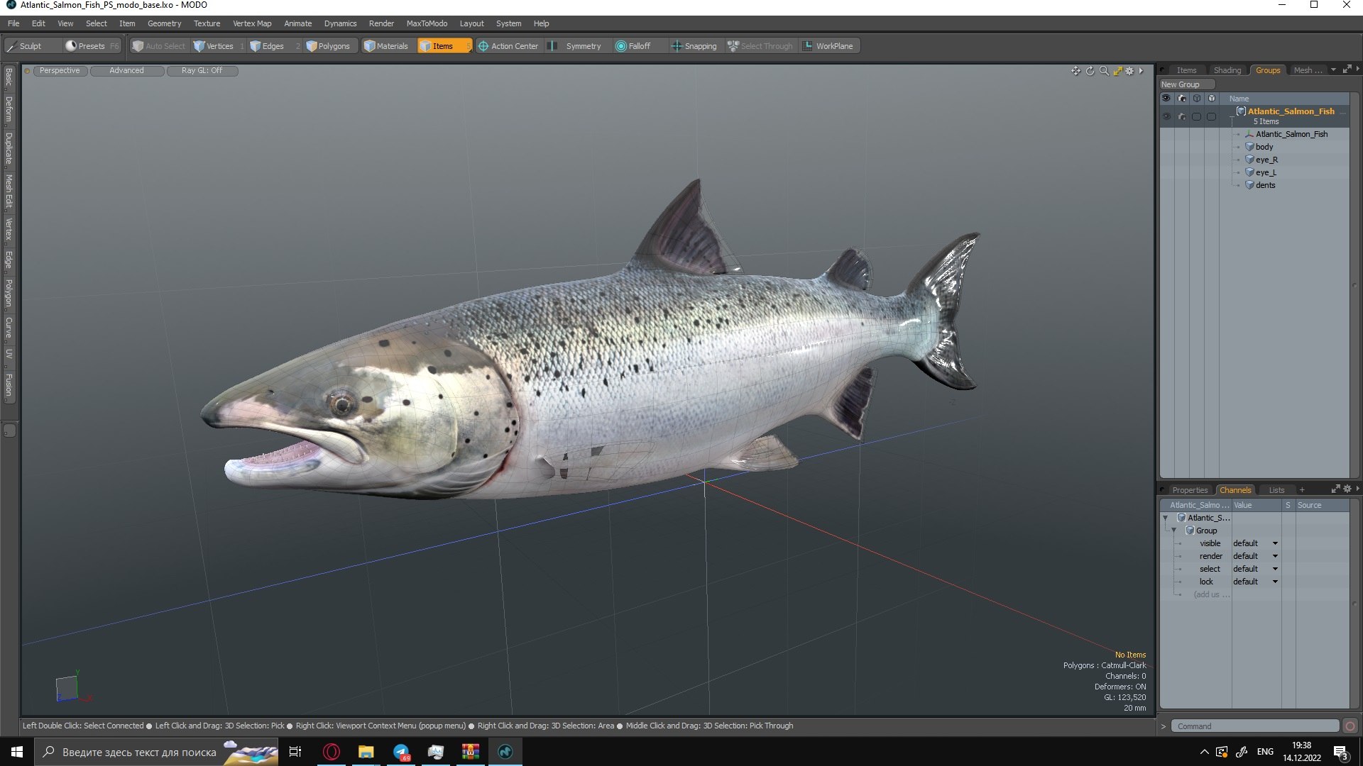 3d model atlantic salmon fish