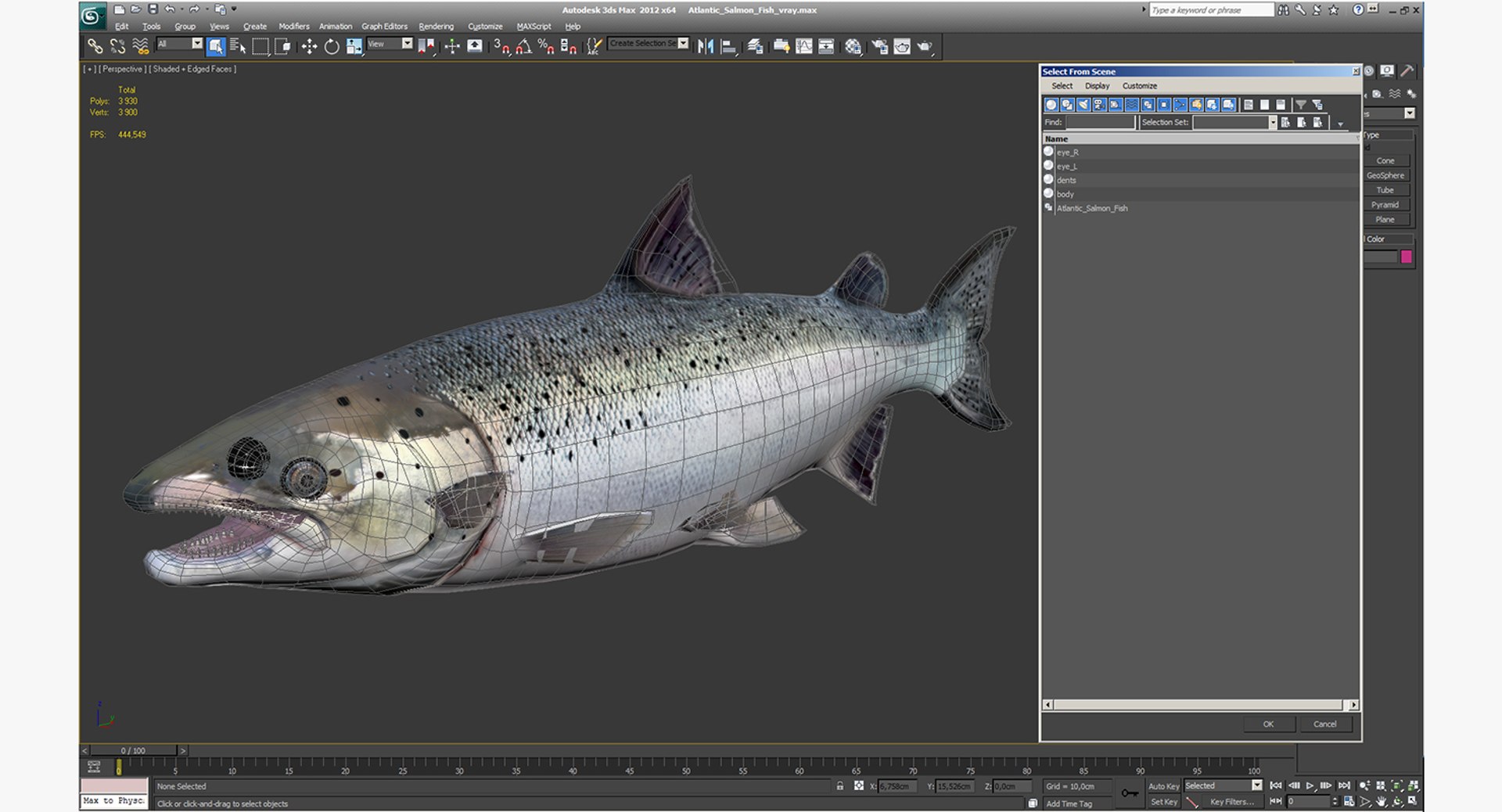 3d model atlantic salmon fish