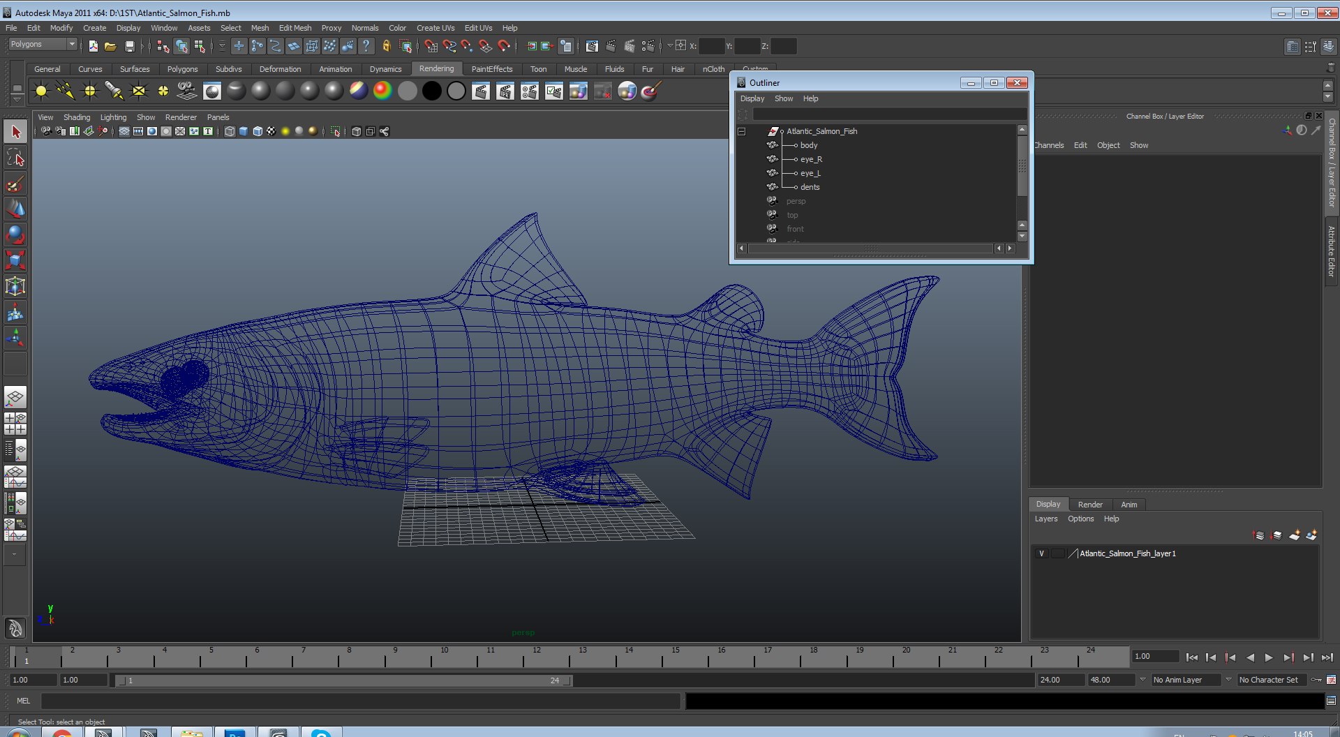 3d model atlantic salmon fish
