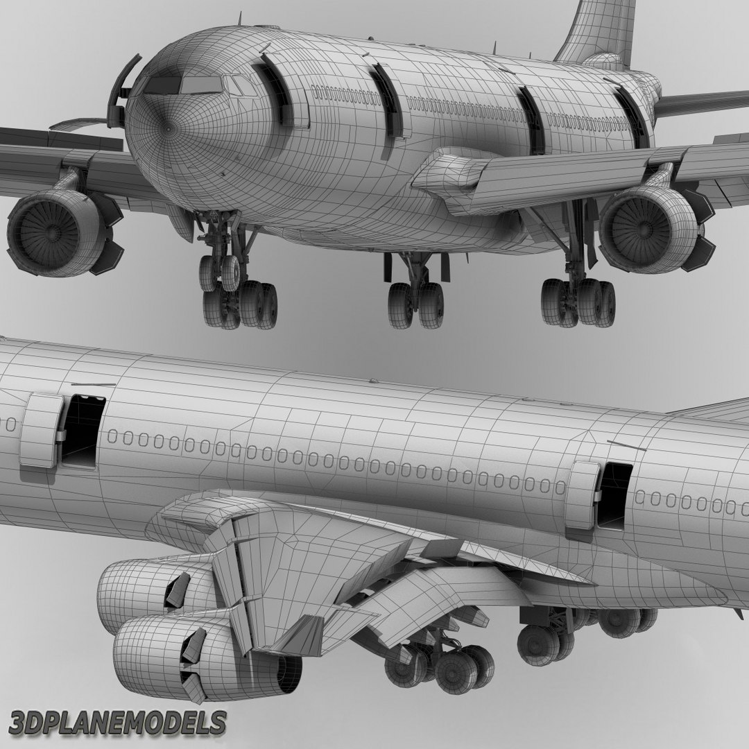 Airbus A340-300 Aircraft Landing 3d Max