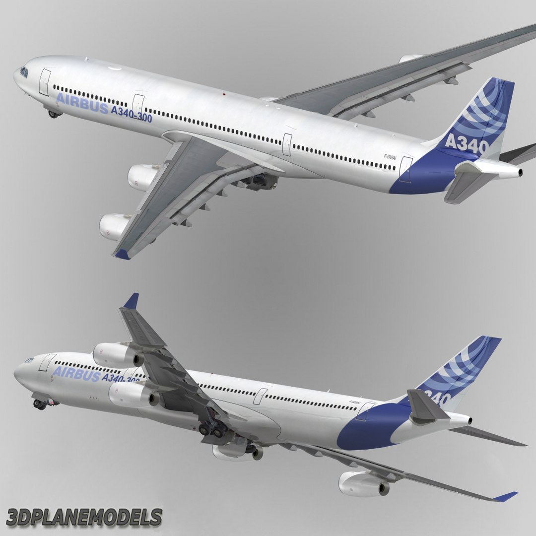 Airbus A340-300 Aircraft Landing 3d Max
