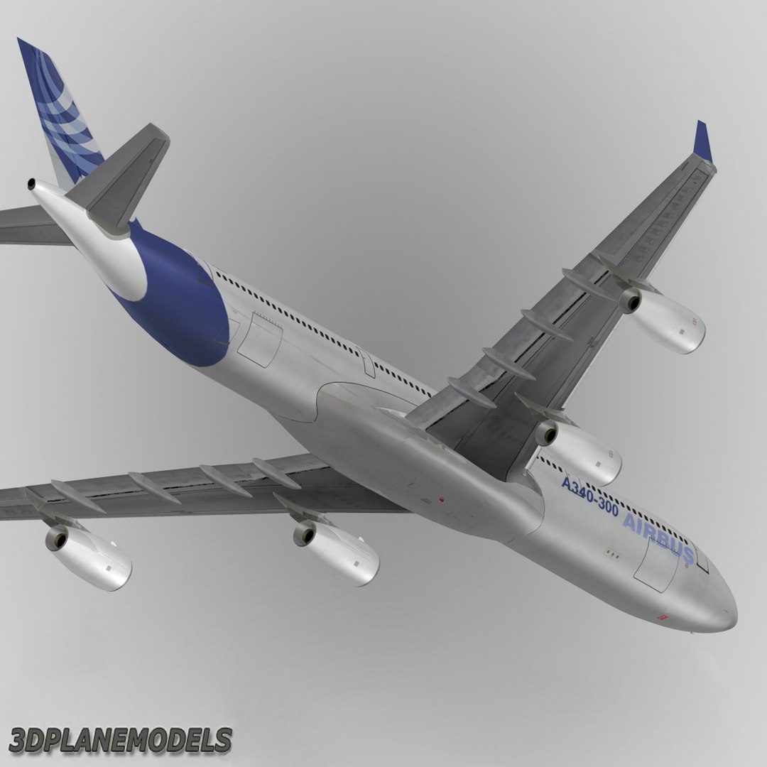 Airbus A340-300 Aircraft Landing 3d Max