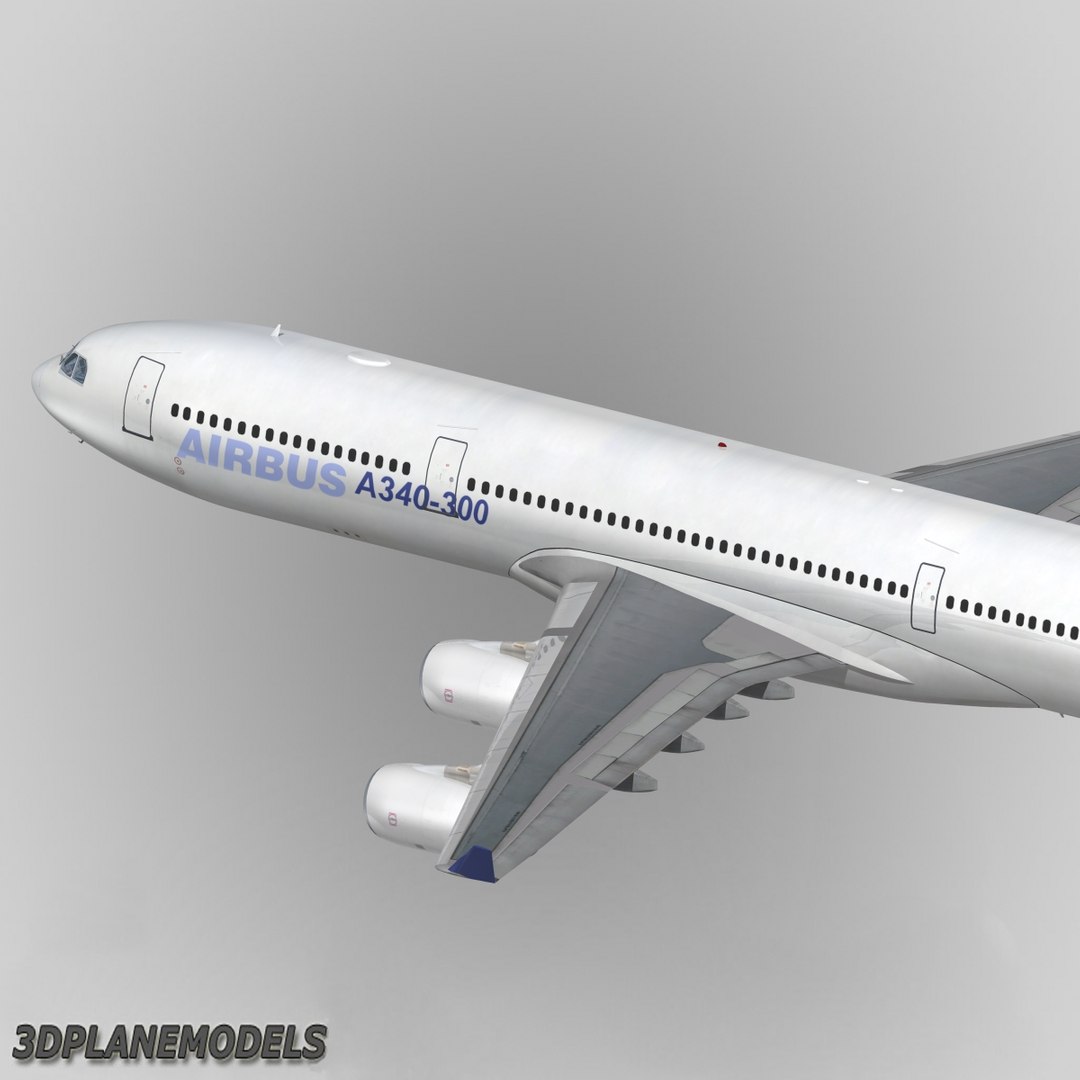 Airbus A340-300 Aircraft Landing 3d Max