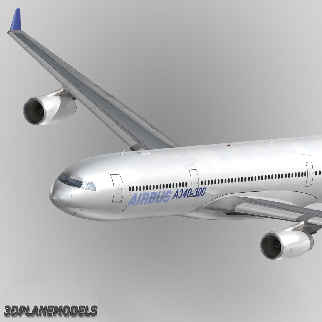Airbus A340-300 Aircraft Landing 3d Max