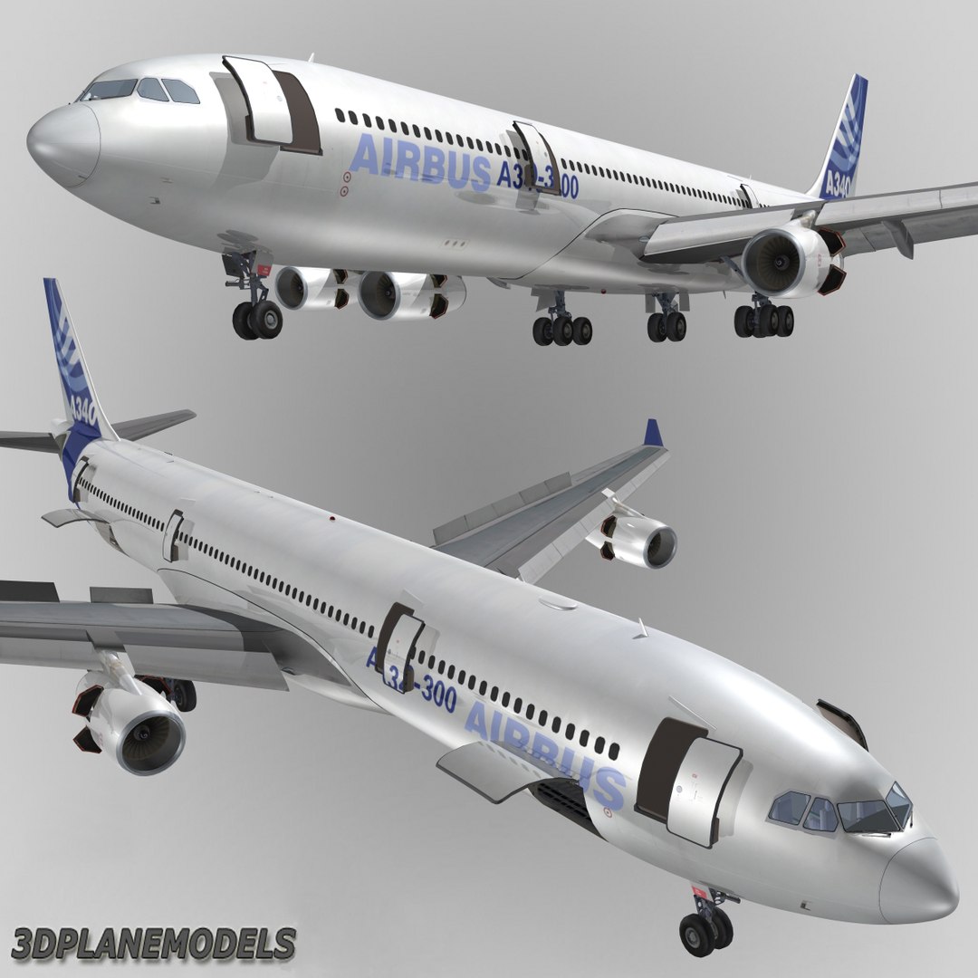 Airbus A340-300 Aircraft Landing 3d Max