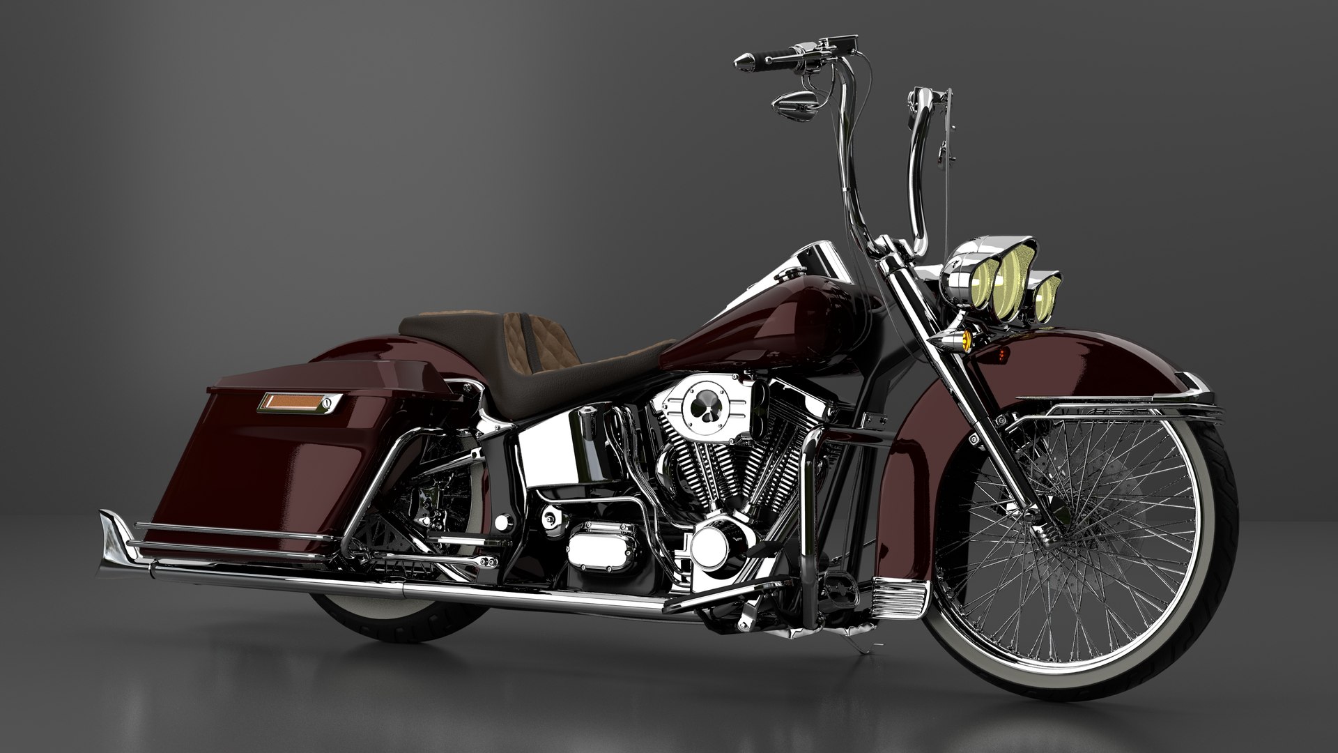 Custom Bagger Softail 3D Model - TurboSquid 1855640