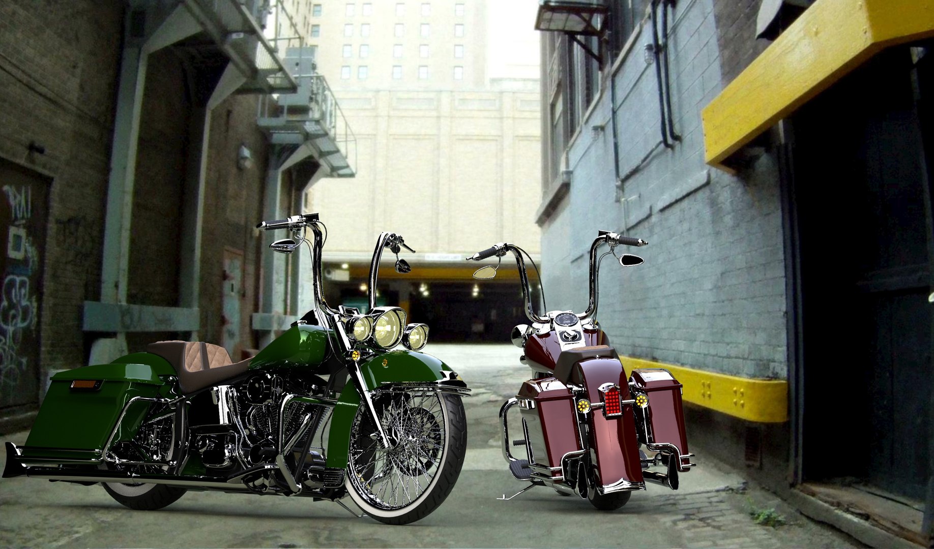 Custom Bagger Softail 3D Model - TurboSquid 1855640