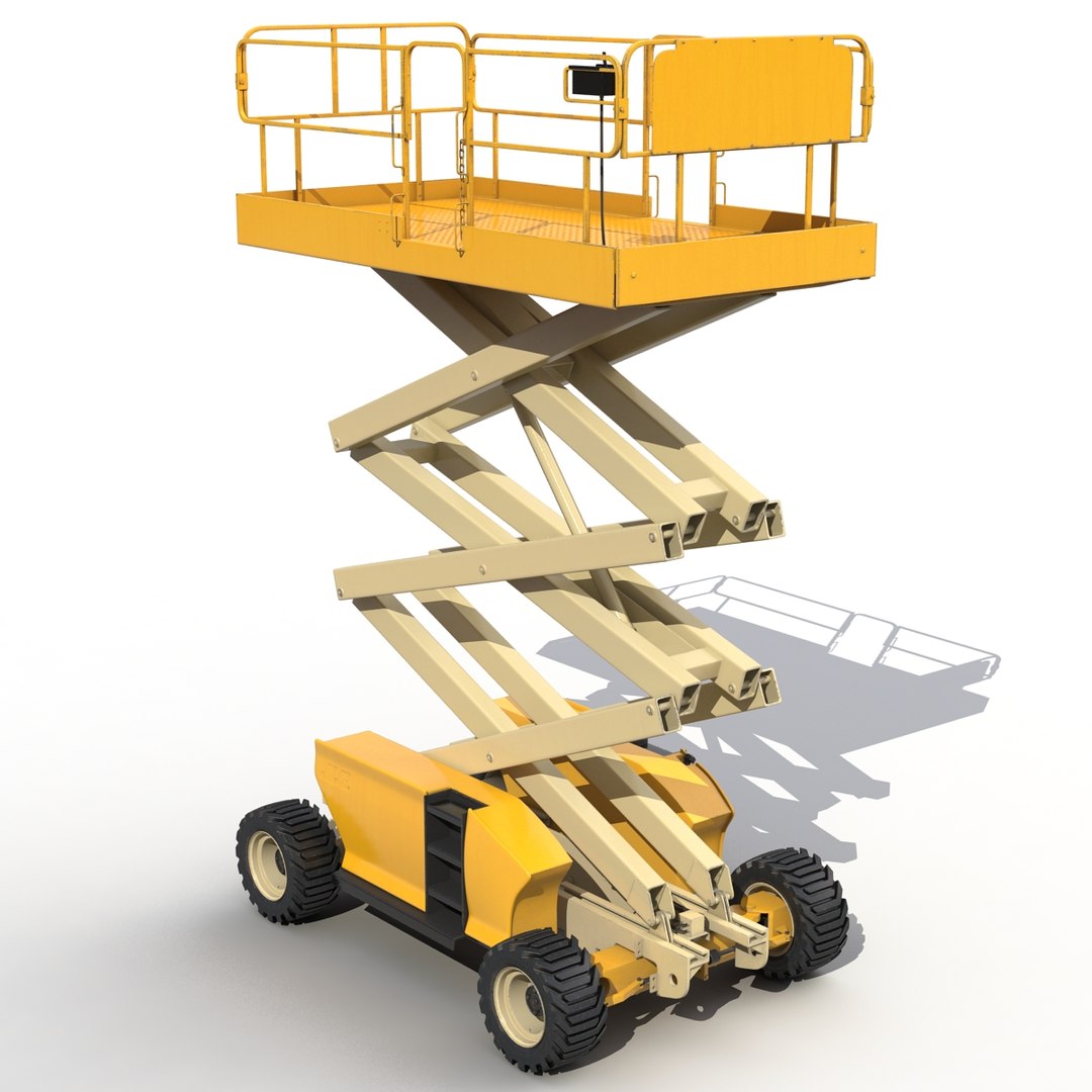 3d engine powered scissor lift model
