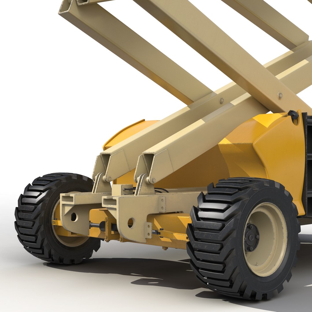 3d engine powered scissor lift model