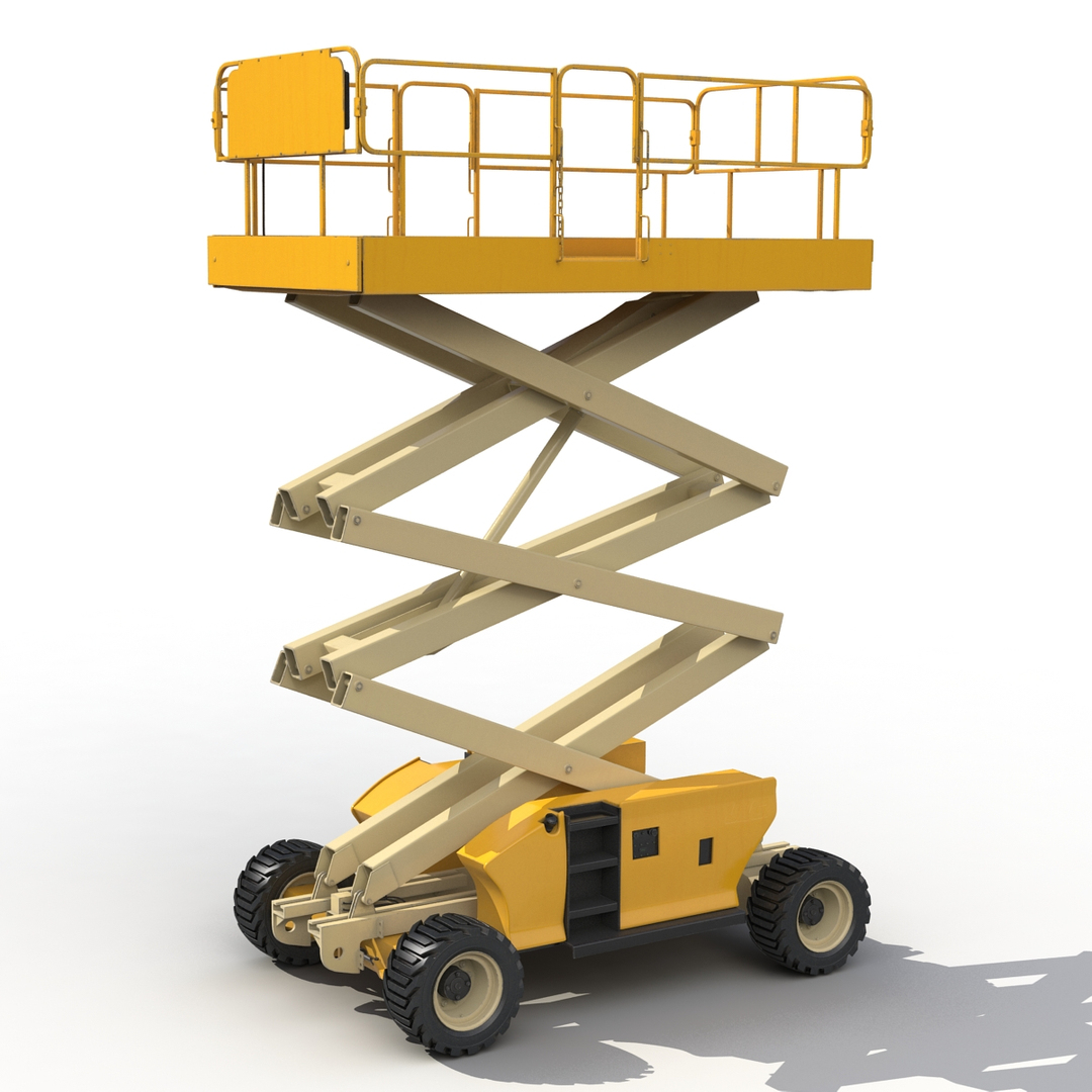 3d Engine Powered Scissor Lift Model