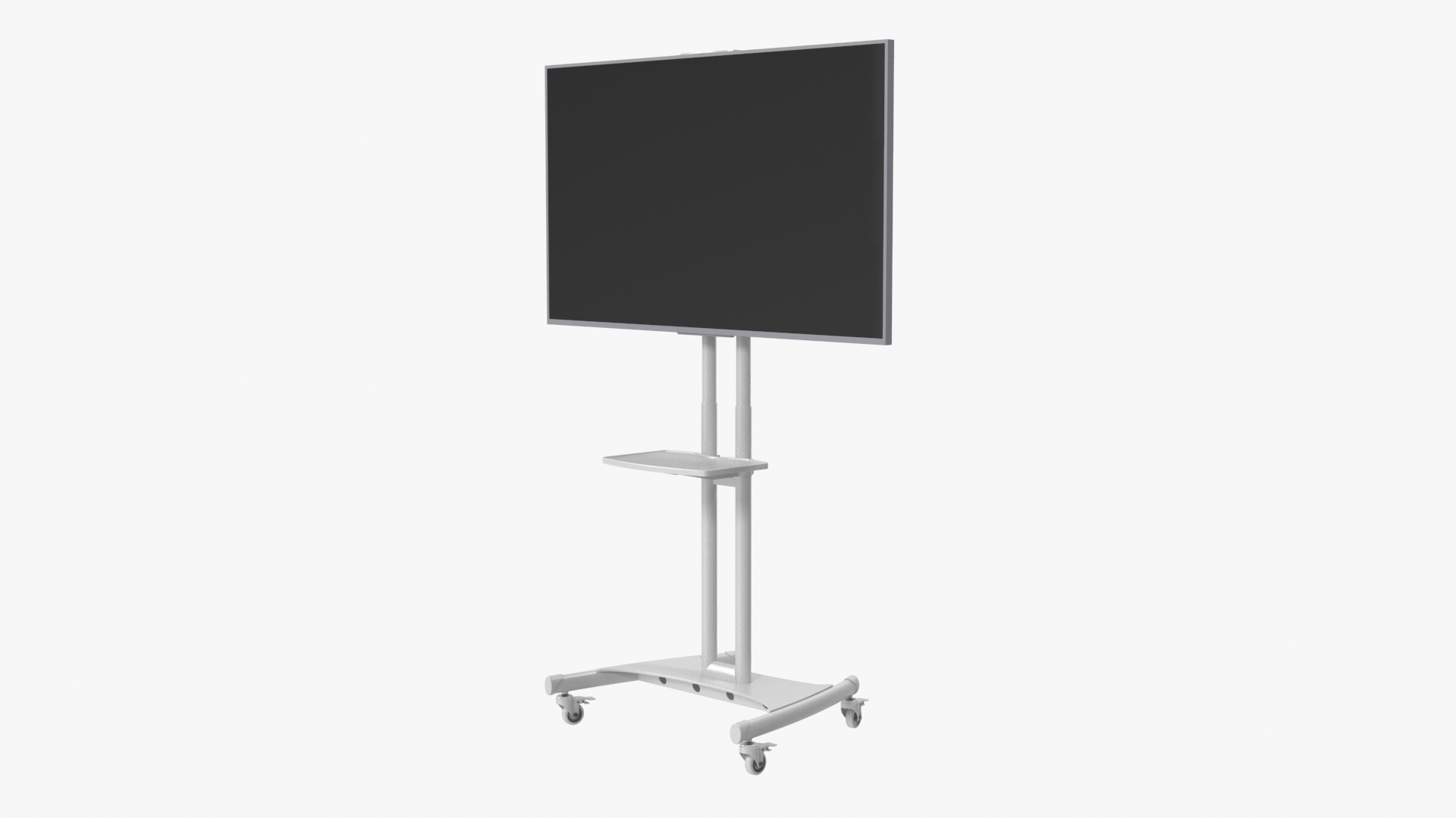 TV Display Stand With Mounted Screen White Model - TurboSquid 2488940
