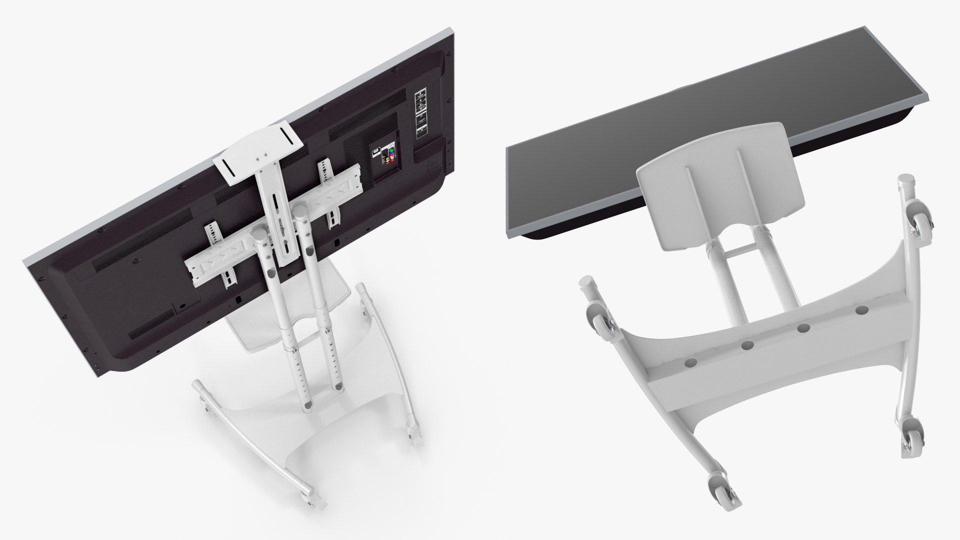 TV Display Stand With Mounted Screen White Model - TurboSquid 2488940