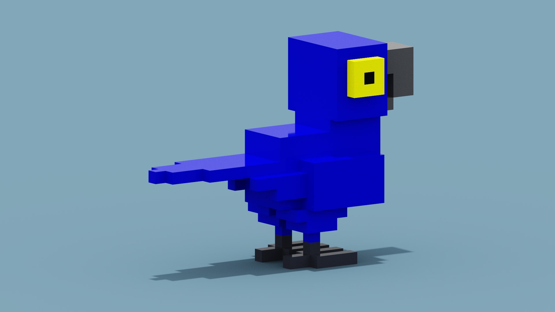 Voxel Blue Parrot Model - TurboSquid 1992480