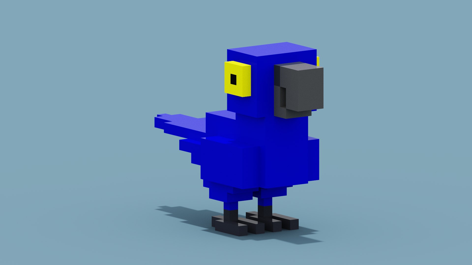 Voxel Blue Parrot Model - TurboSquid 1992480