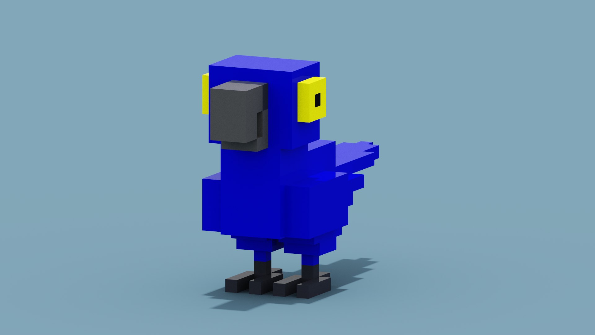 Voxel Blue Parrot Model - TurboSquid 1992480