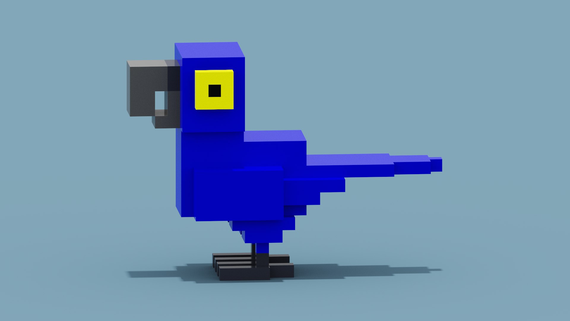 Voxel Blue Parrot Model - TurboSquid 1992480