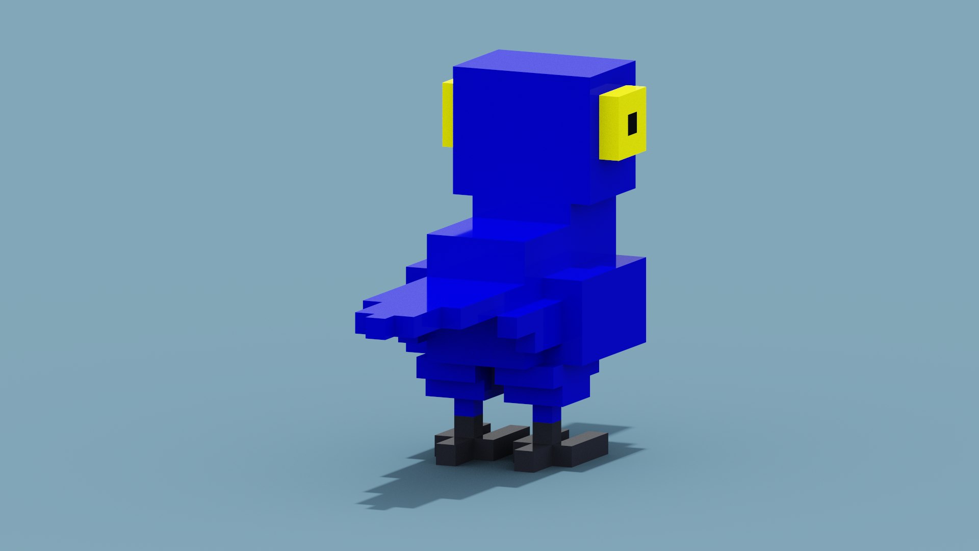 Voxel Blue Parrot Model - TurboSquid 1992480