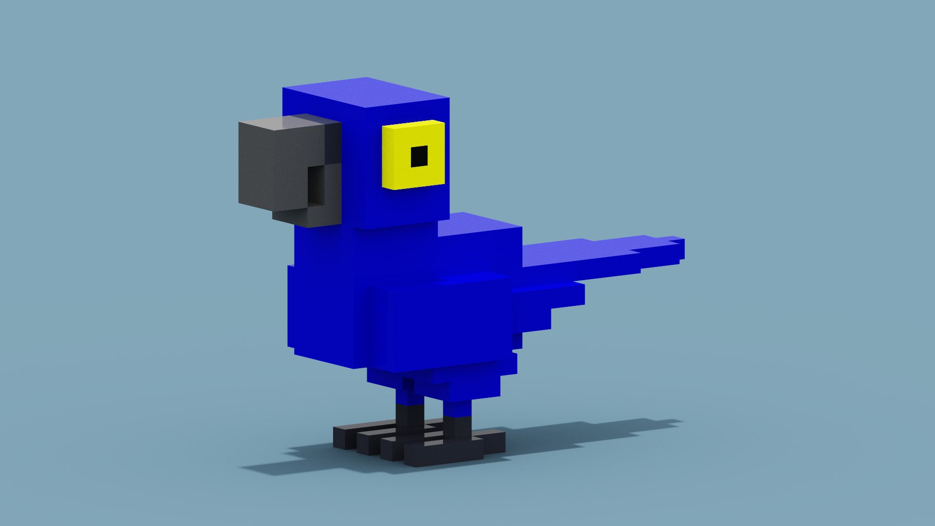 Voxel Blue Parrot Model - TurboSquid 1992480